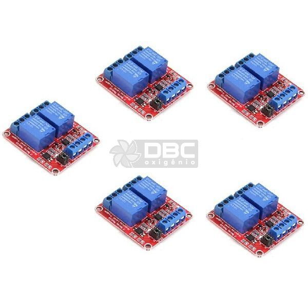 Kit 5 Módulo Relé 2 Canais 12V