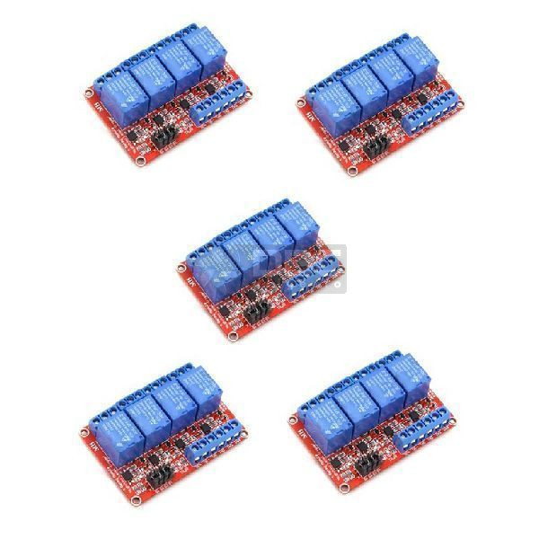 Kit 5 Módulo Relé 4 Canais 12V