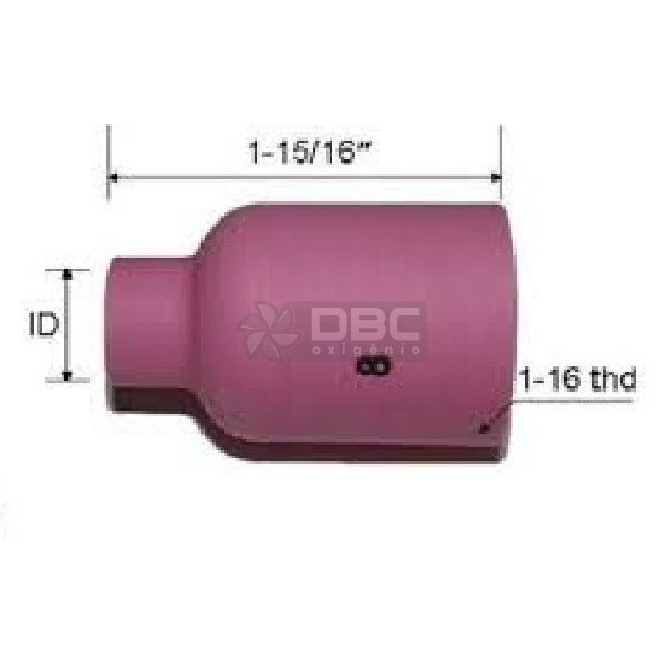 1a1- Bocal Cerâmico n#8 (57N74) Gás Lens TIG WP17 / WP26