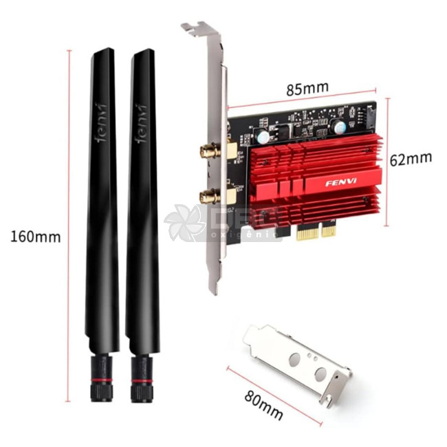 Placa De Rede Adaptador Wifi 6 Pci Fenvi Ax1800 C/ Bluetooth
