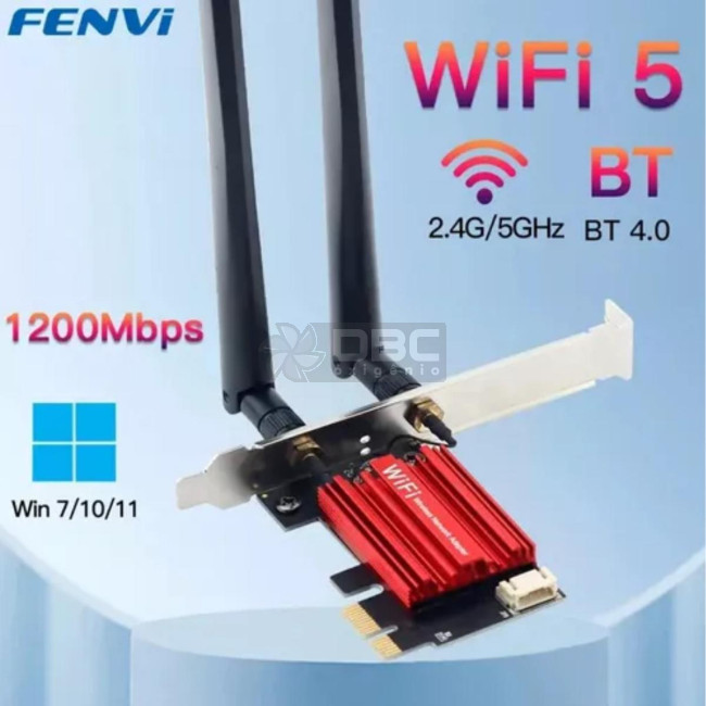 Kit 5 X Adaptador Rede Wifi 5 Fenvi FV-AC1200 PCI-E Bluetooth 4.0 Banda Dupla 2.4g/5ghz windows ...