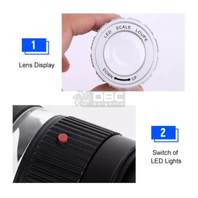 Lupa Led Conta Fios 30X Gráfica Moda Têxtil Tecido Inspeção