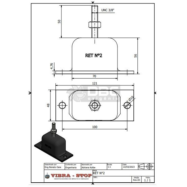 Amortecedor Vibra-Stop RET 2 (500kG)