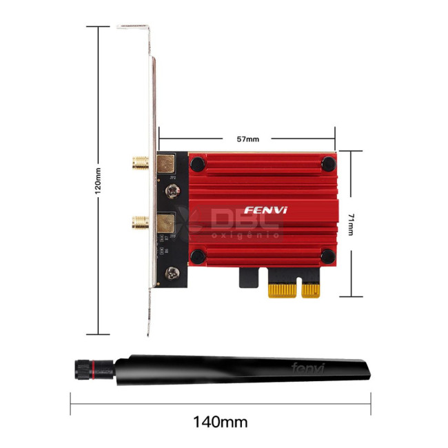 Placa Rede Wifi 7 PCI-E Tri-Band 2.4/5/6ghz Fenvi BE200 Bluetooth 5.4